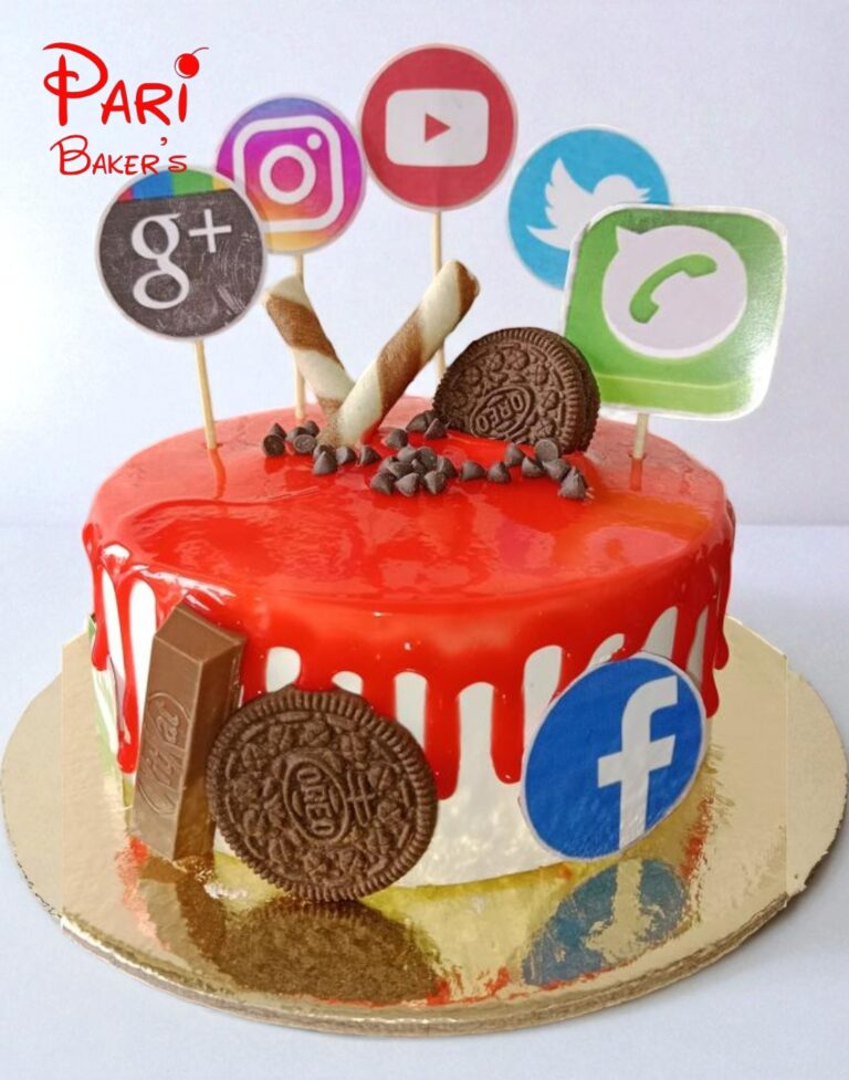 Social Media Theme Cake - paribakers.com